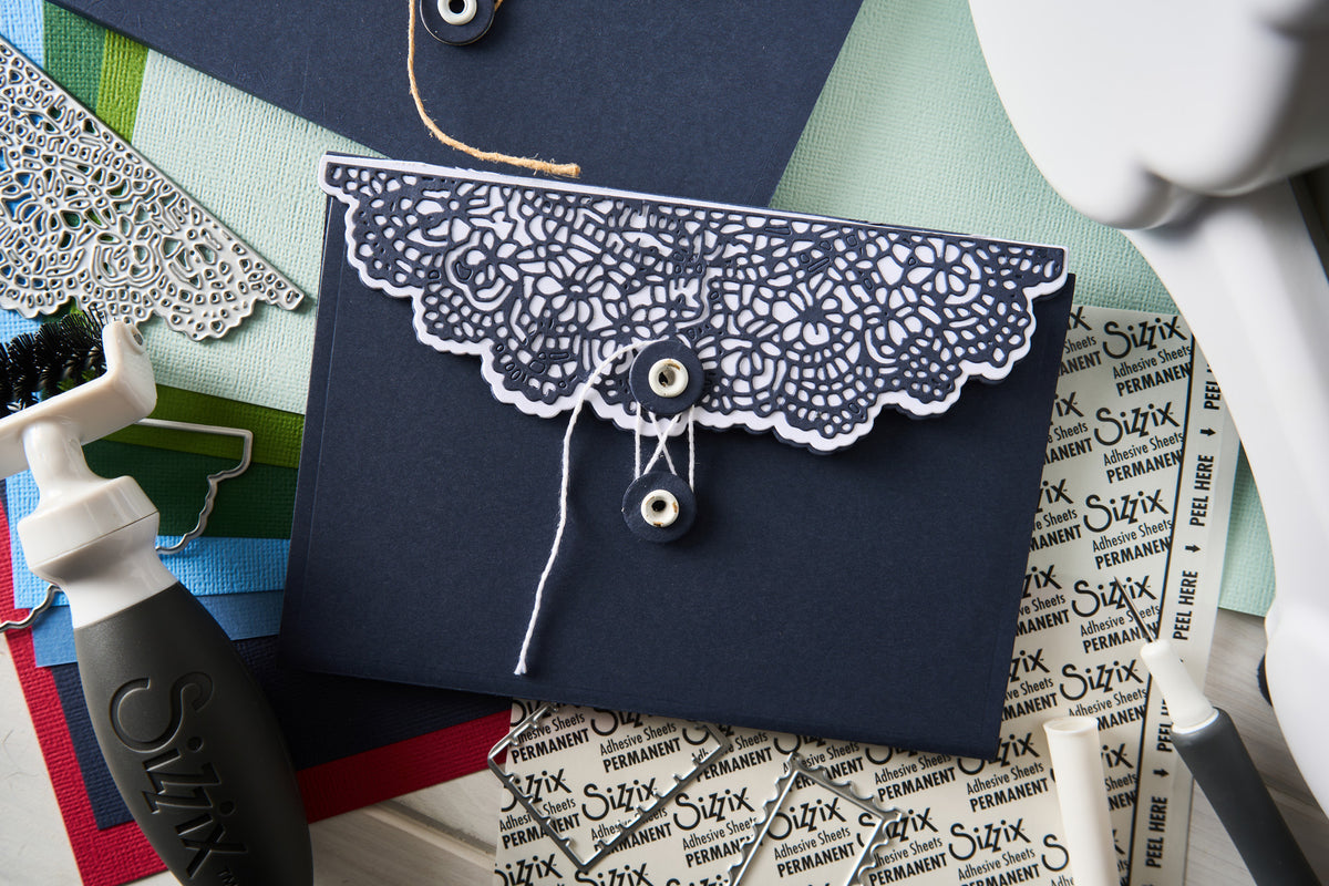 Sizzix Thinlits Die Set 10PK - Laced Folio by 49 and Market – Sizzix.co.uk