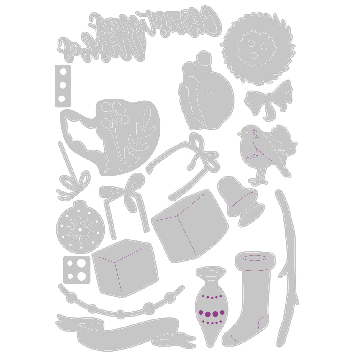 Sizzix Thinlits Die Set 20pk Christmas Decorations Uk 6927