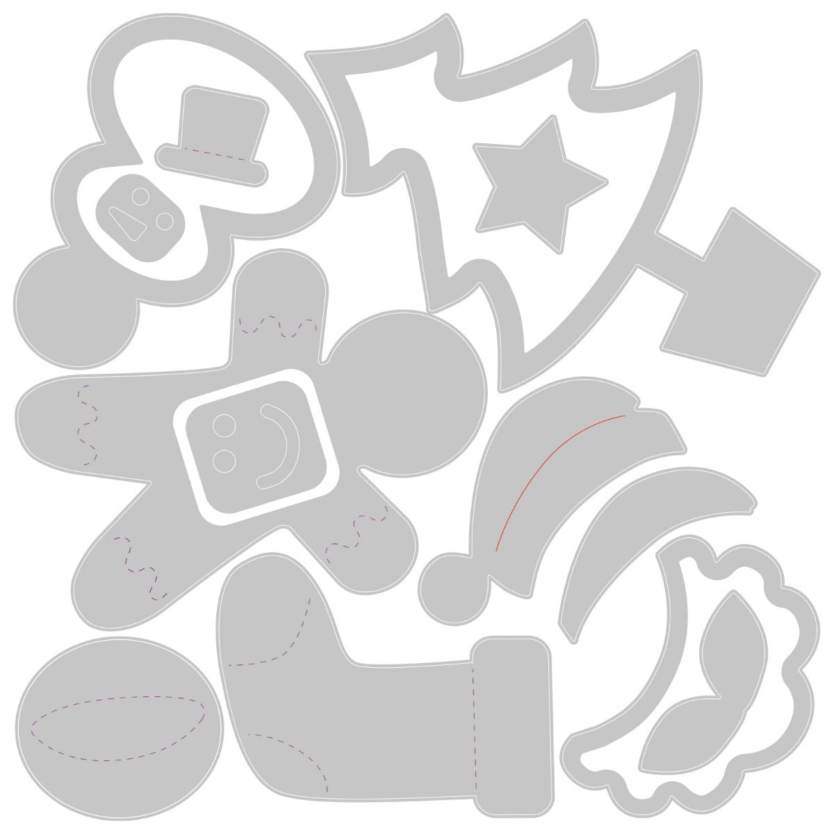 Sizzix Thinlits Die Set 13pk Basic Christmas Shapes Uk 0535