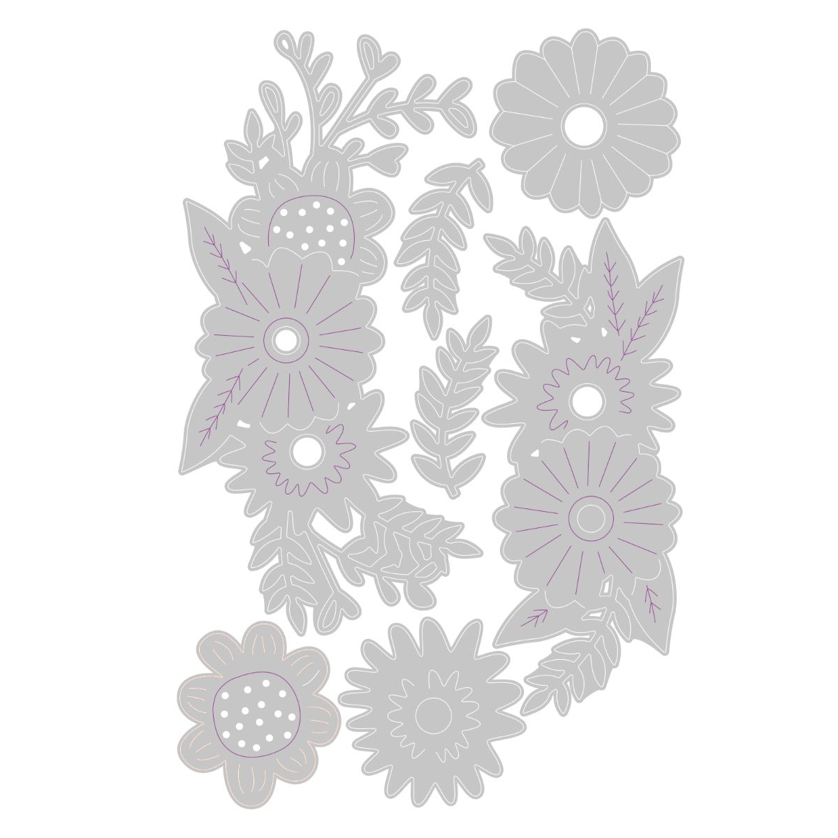 Sizzix Thinlits Die Set 7PK - Floral Contours – Sizzix.co.uk
