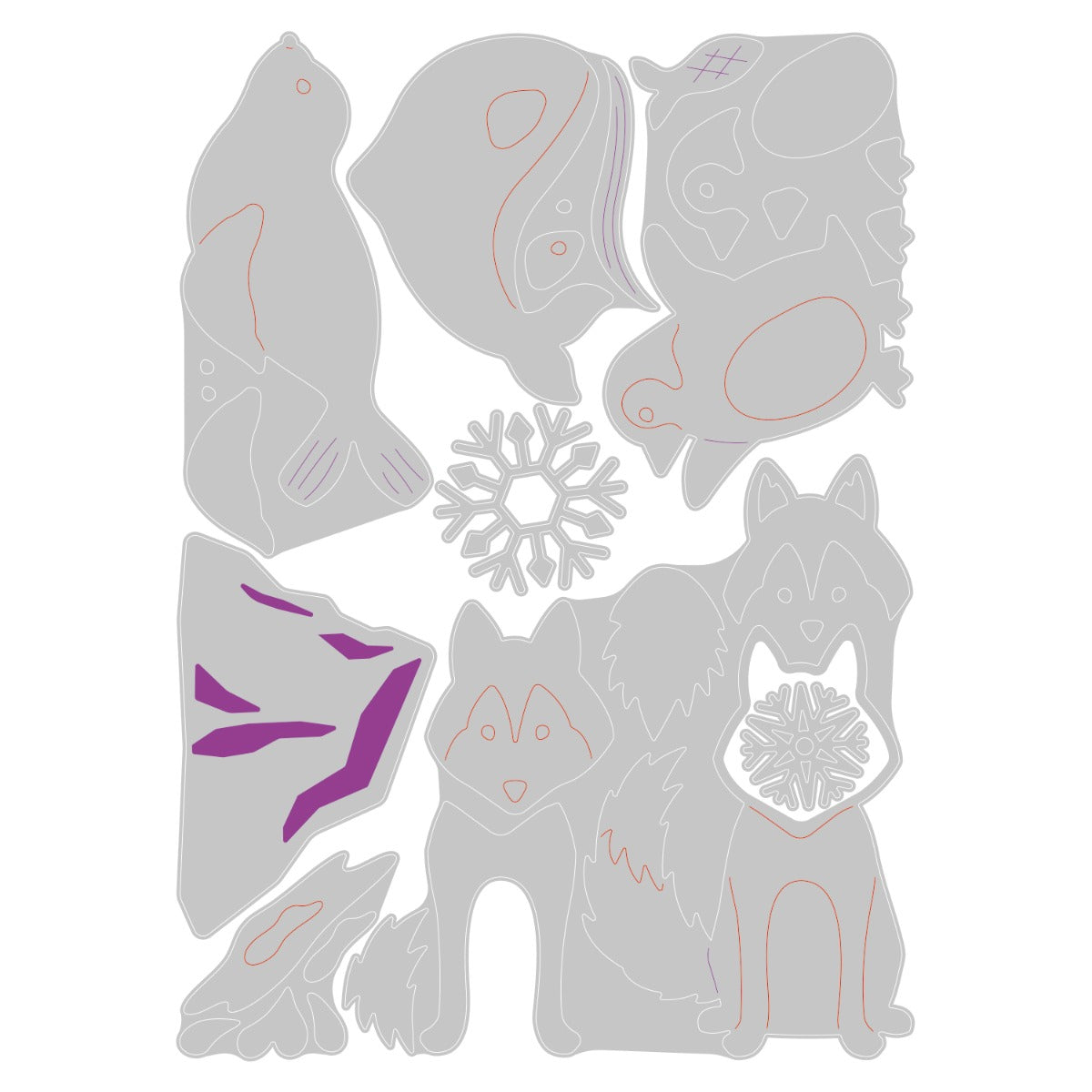 Sizzix Thinlits Die Set 8PK Arctic Animals – Sizzix.co.uk