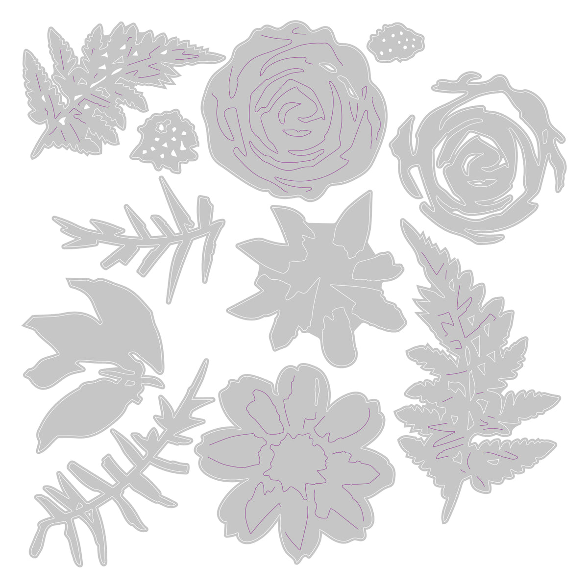 Sizzix Thinlits Die Set 11PK Flowers & Fern – Sizzix.co.uk