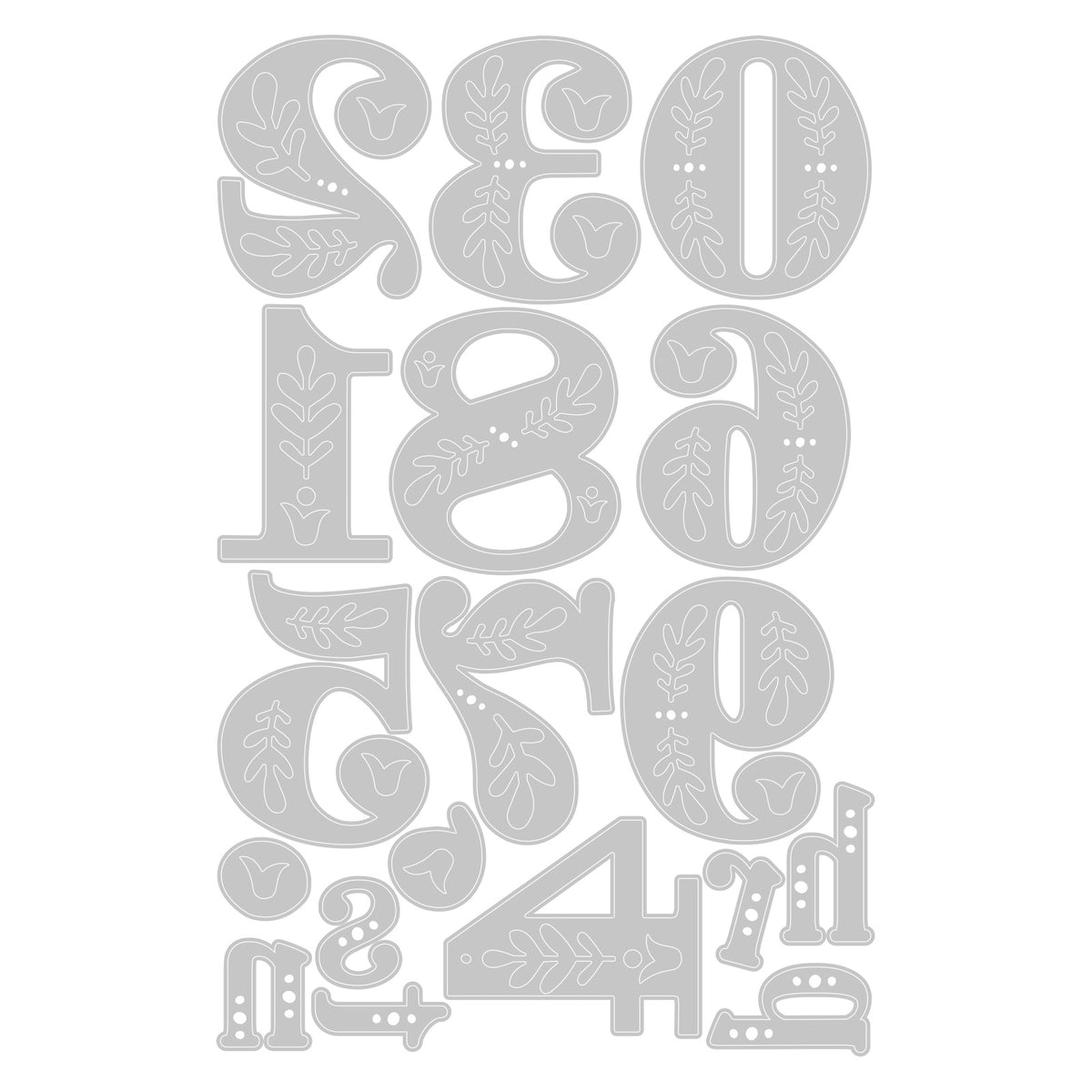 Sizzix Thinlits Die Set 18PK - Folk Numbers by Catherine Pooler ...