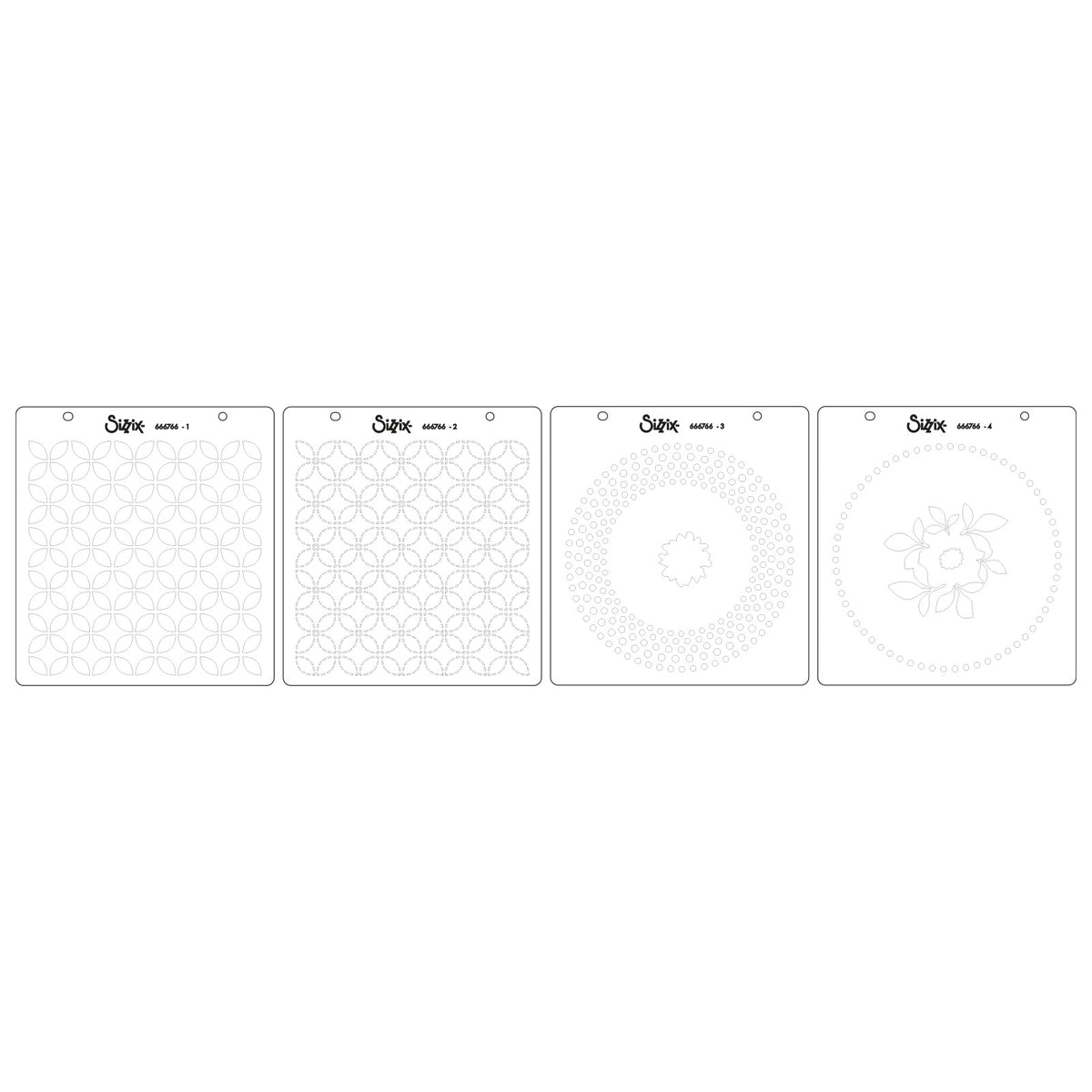 Sizzix Layered Stencils 4pk Plate And Pattern By Eileen Hull Sizzix