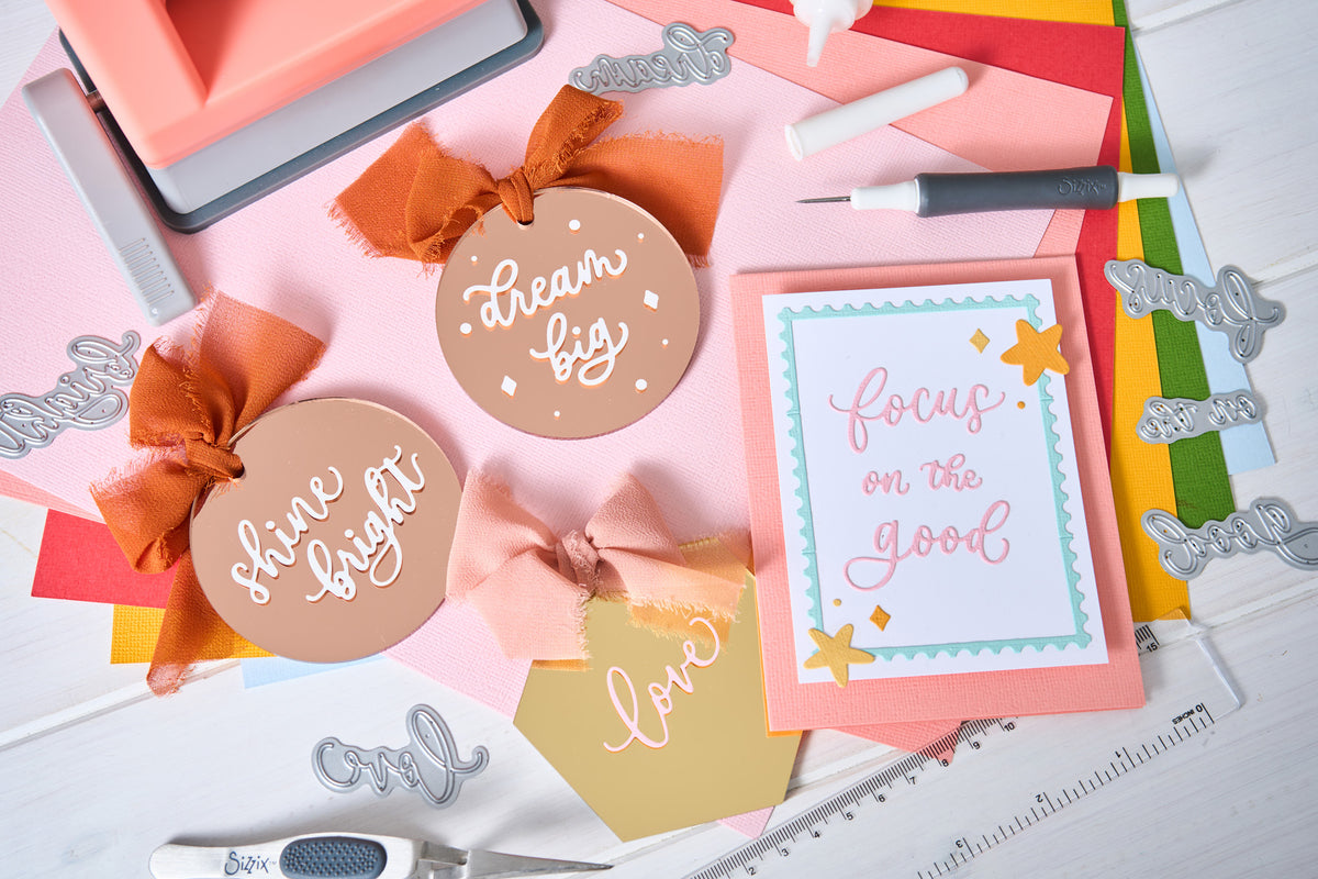 Sizzix Thinlits Die Set 17PK - Cheerful Phrases by Letters by Shells – Sizzix.co.uk