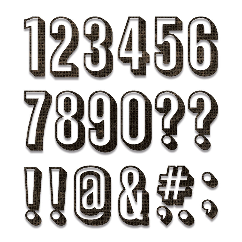 Sizzix Thinlits Die Set 21PK - Alphanumeric Shadow Numbers by Tim Holt ...