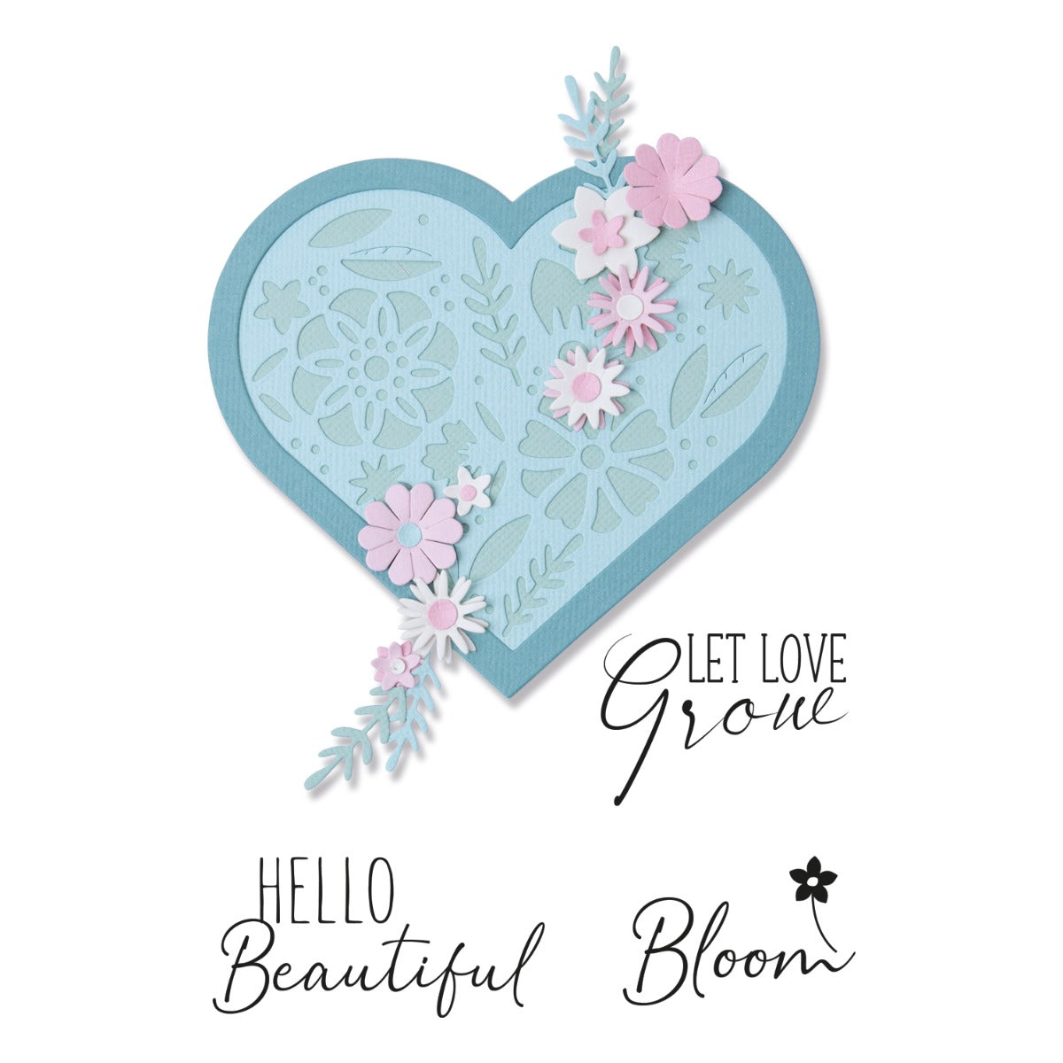 Sizzix Framelits Die Set 3PK w/3PK Stamps - Blooming Heart – Sizzix.co.uk
