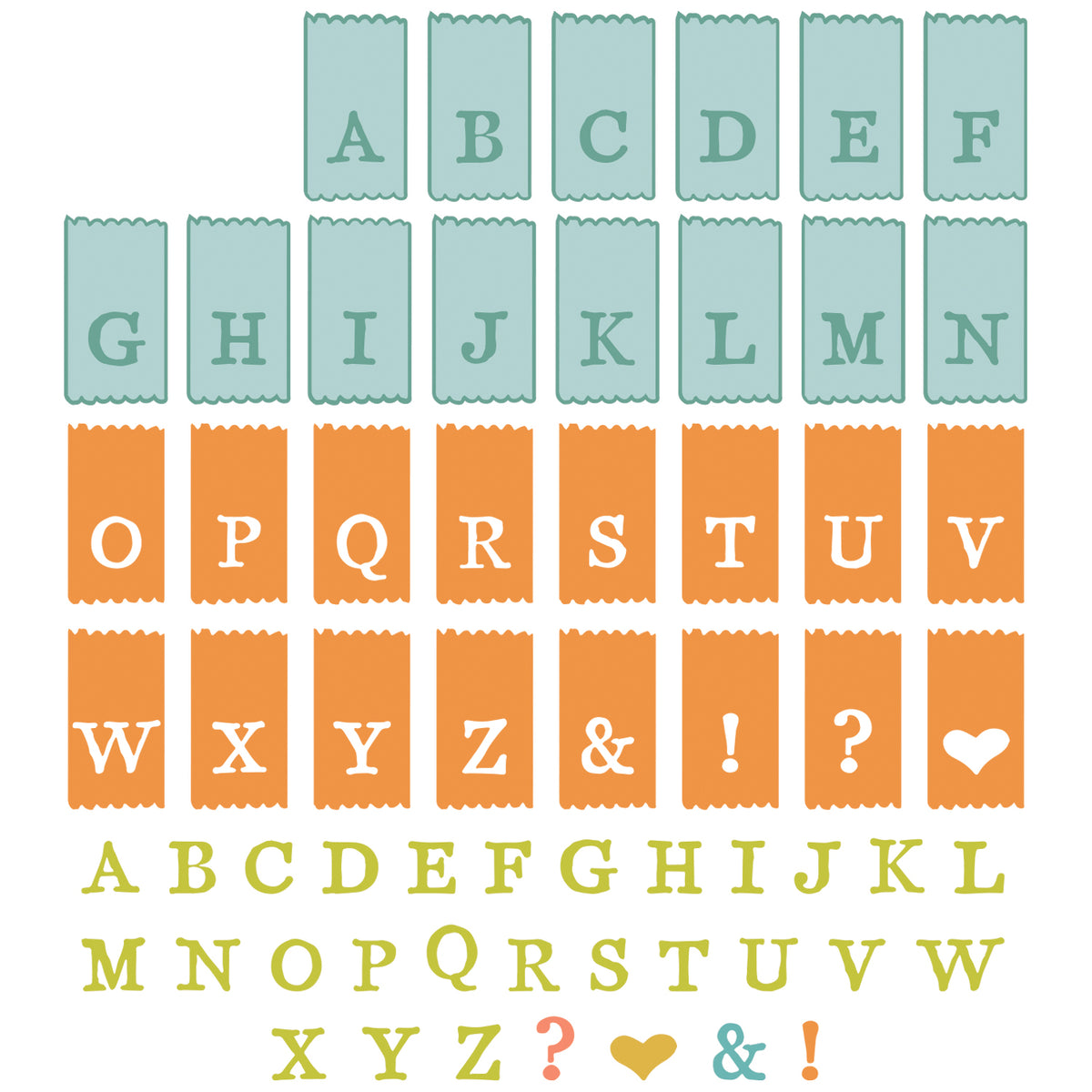 Sizzix A5 Clear Stamps 60PK w/10PK Framelits Die - Tab Stamp Alpha by ...