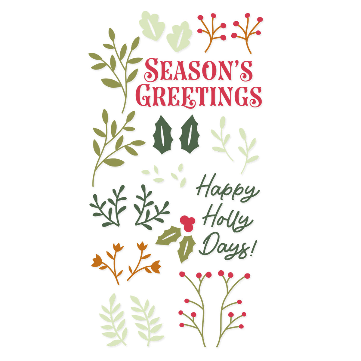 Sizzix Clear Stamps Set 29PK - Happy Holly Days by Catherine Pooler ...