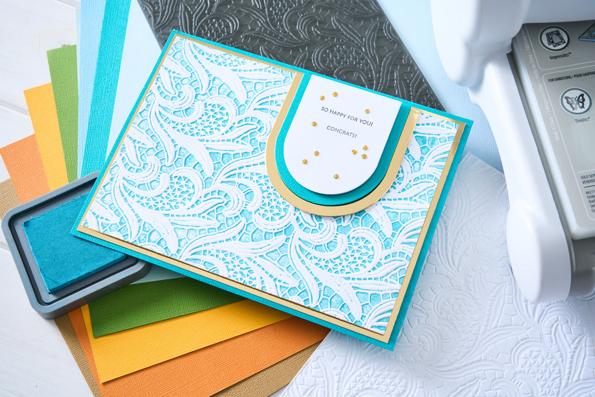 Sizzix 3D Textured Impressions A5 Embossing Folder - Lacy Leaves by Ei ...